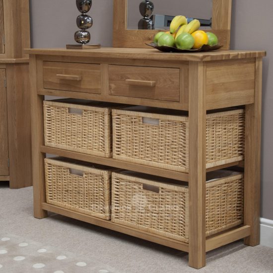 Tambour Console Table - Grey Oiled - Edmunds and Clarke Furniture