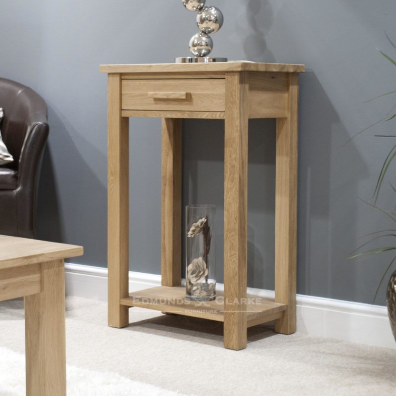 Bury Solid Oak Small Console Hall Table | Edmunds & Clarke Furniture Ltd
