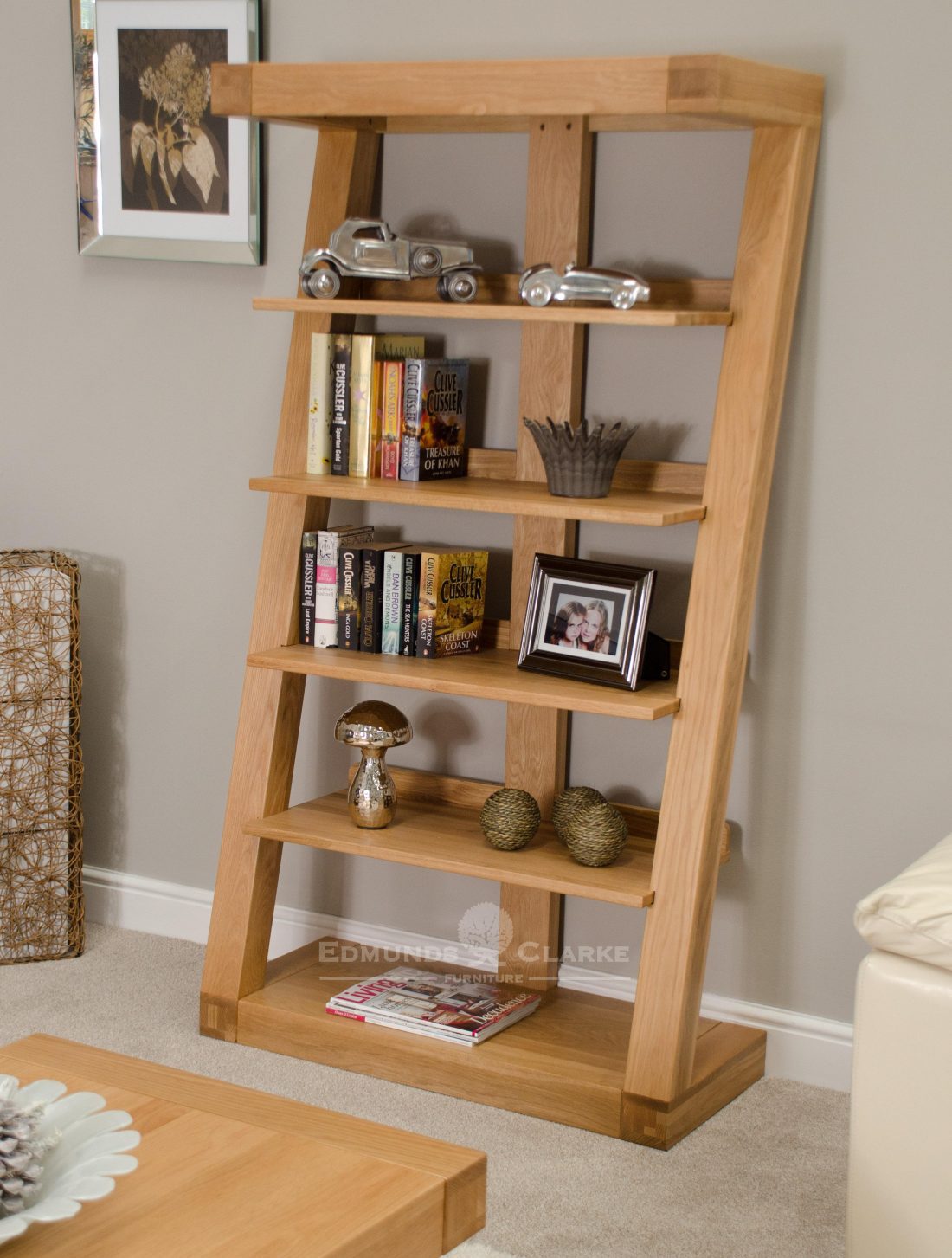 Z Designer Solid Oak Large Bookcase - Edmunds and Clarke Furniture