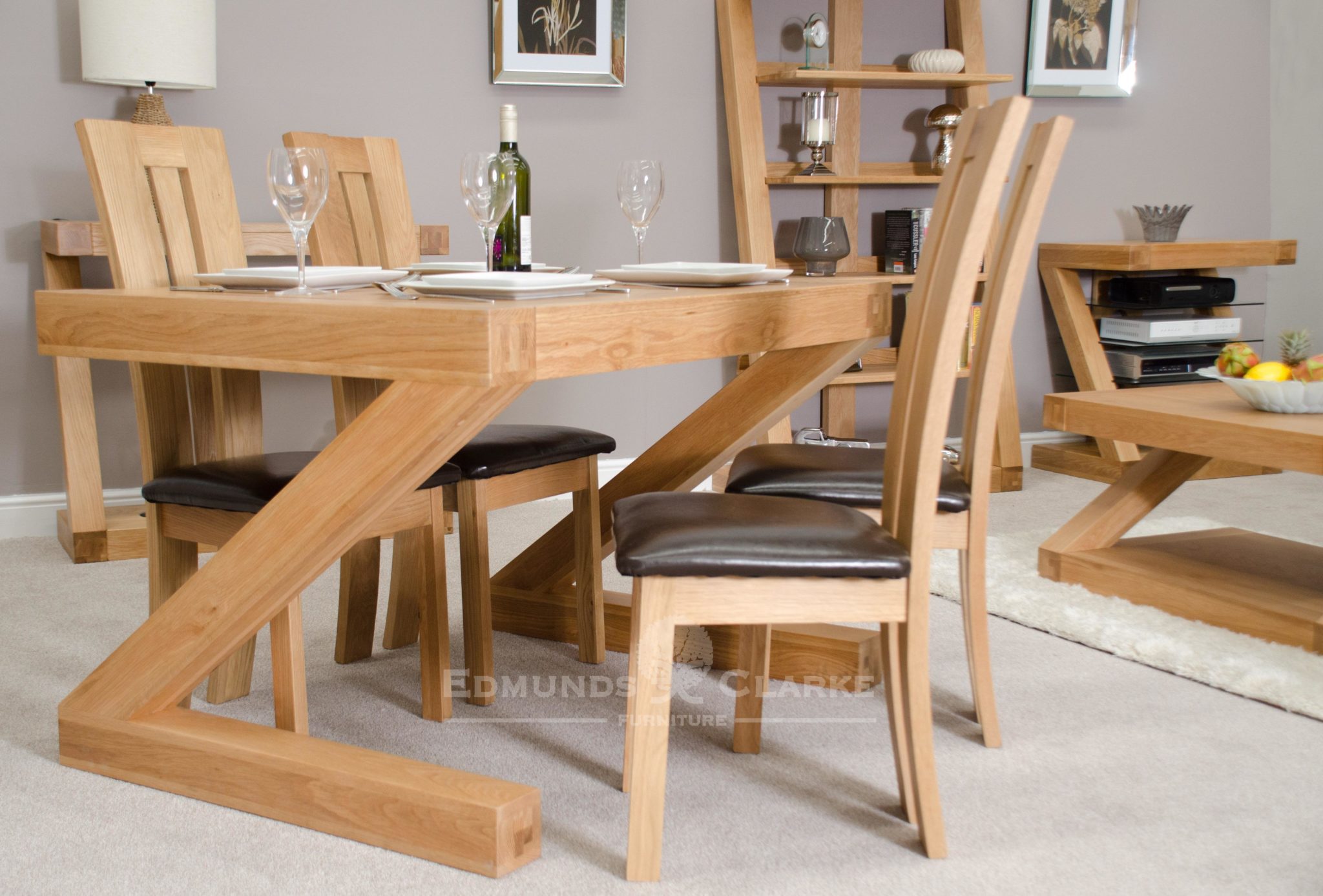 Z Designer Solid Oak Small Dining Table - Edmunds and Clarke Furniture