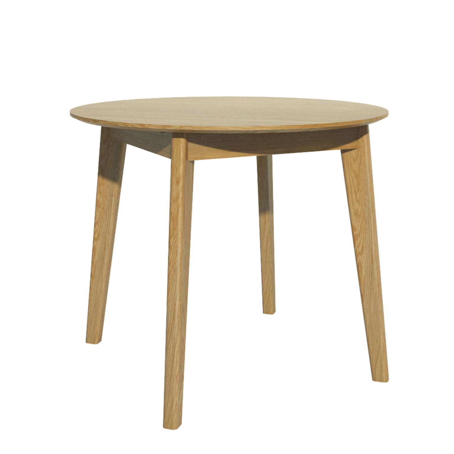 Scandic Oak Round Dining Table - 95cm Dia - Edmunds and Clarke Furniture